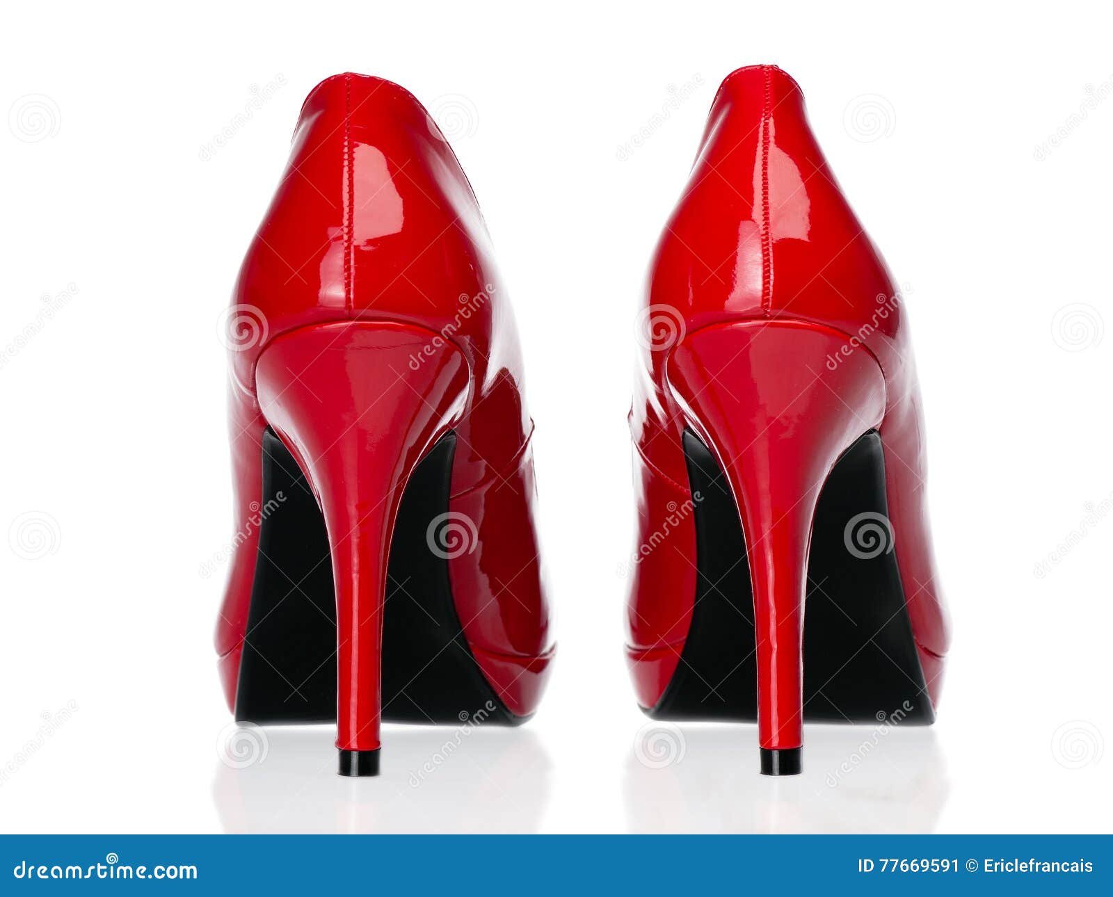 Red High Heels Shoes Back View Stock Image - Image of background ...