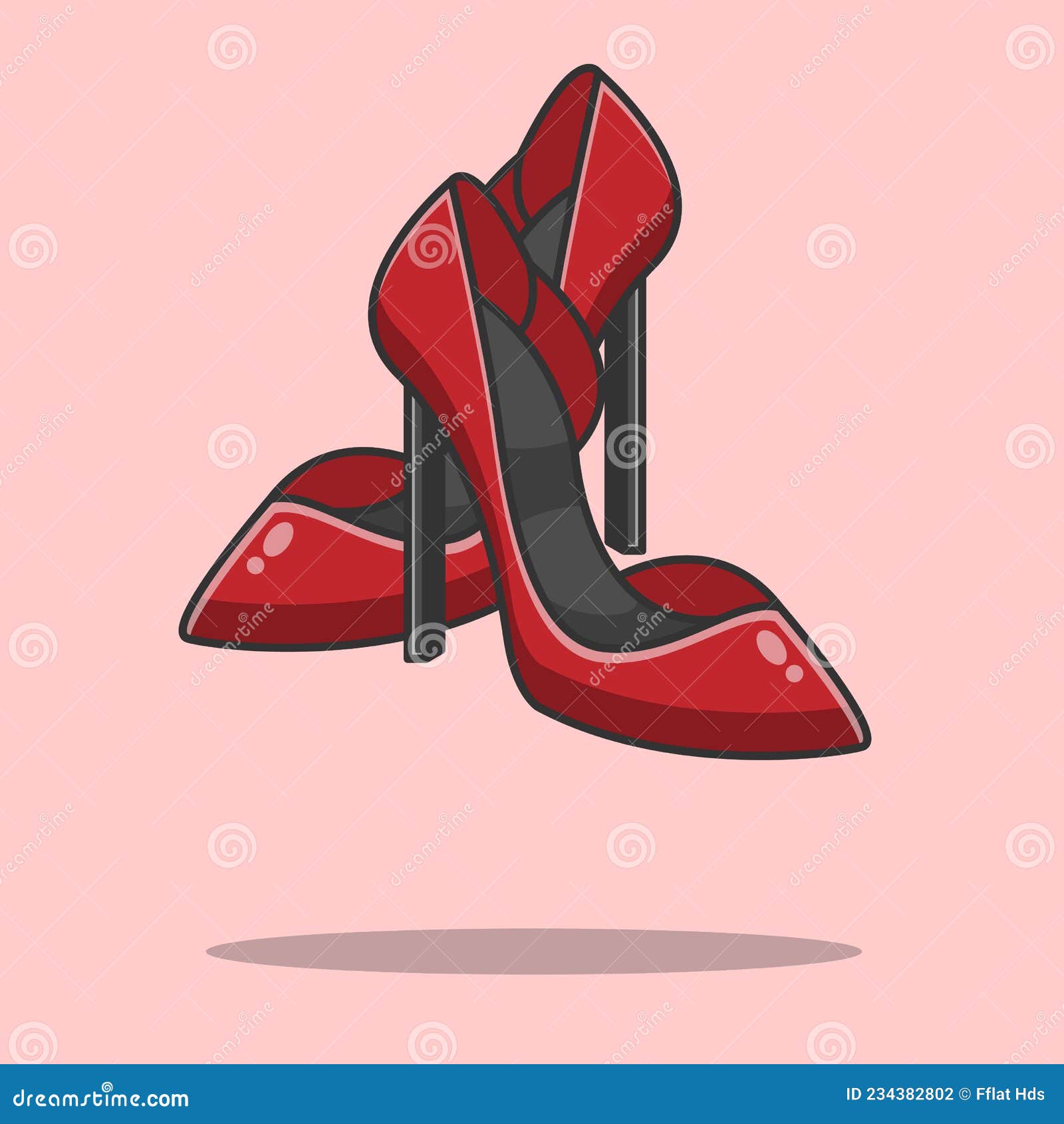 Red High Heels Illustration Stock Vector - Illustration of vector ...