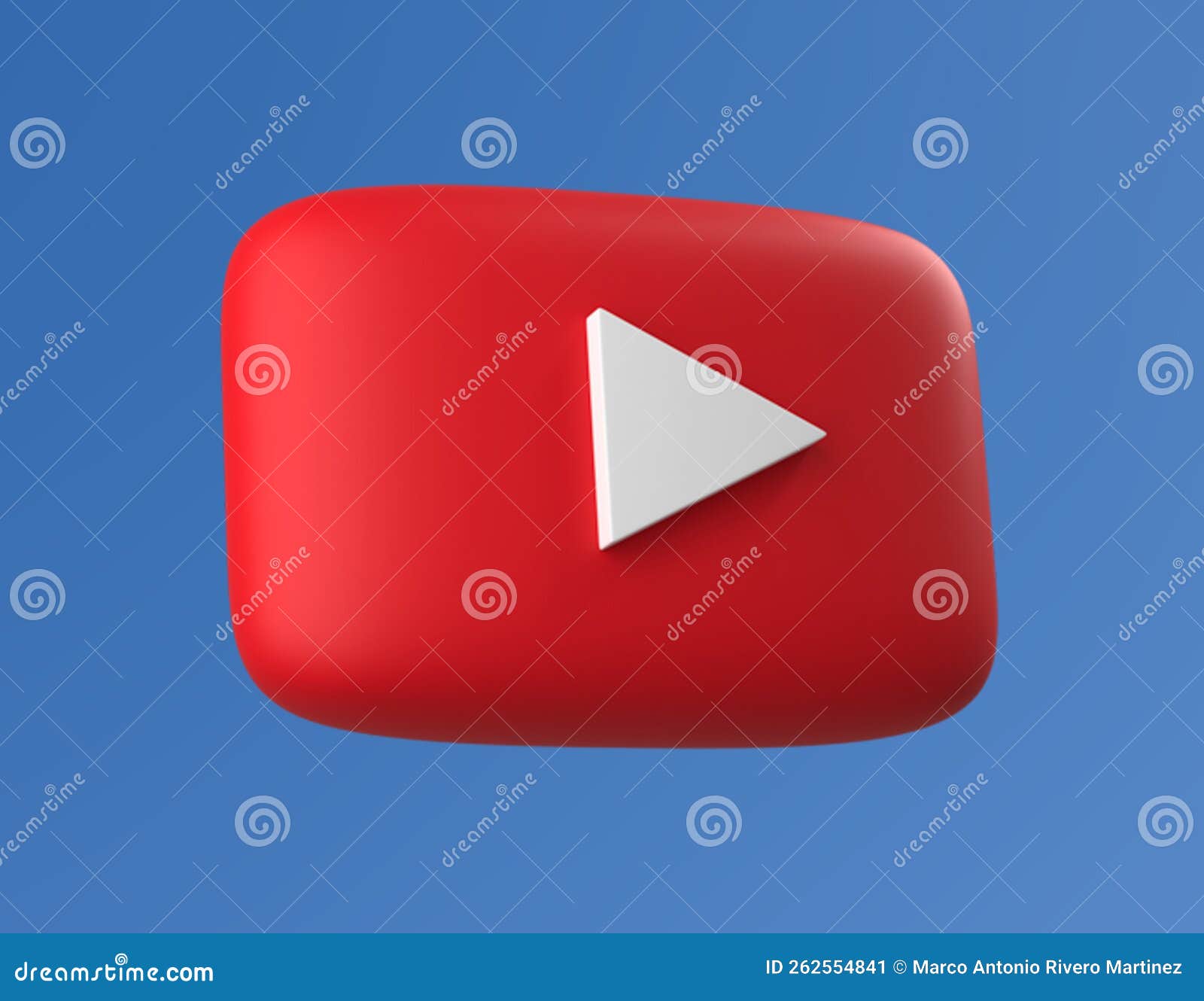 YouTube Button 3D Rendering Logo Isolated In Black Background ...