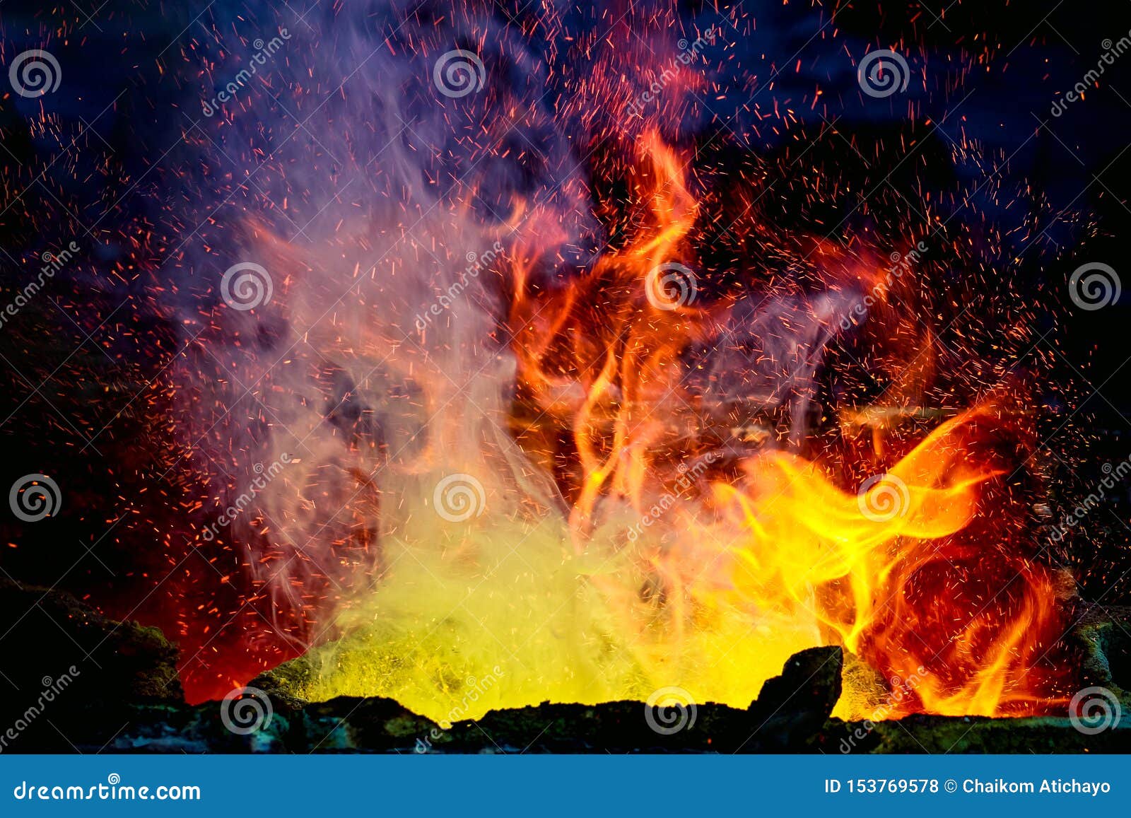 Red high temperature fire. stock photo. Image of warm - 153769578