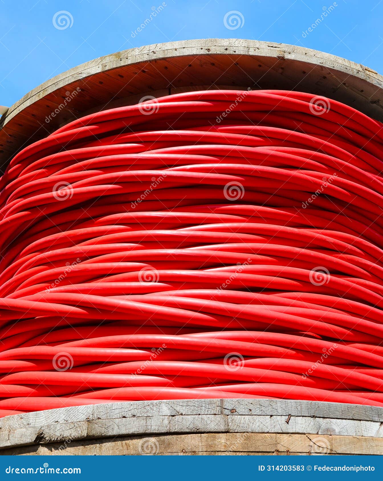 Red High Voltage Electrical Cable Reel For Transporting Electricity ...