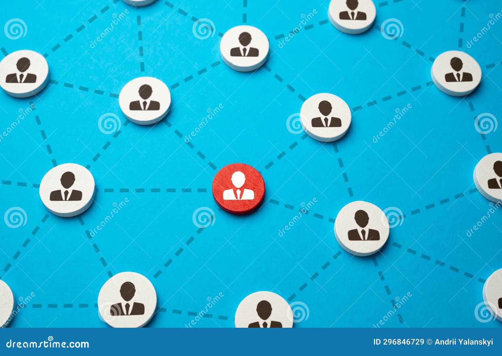 Red Highlighted Person in the Network. Stock Image - Image of ...