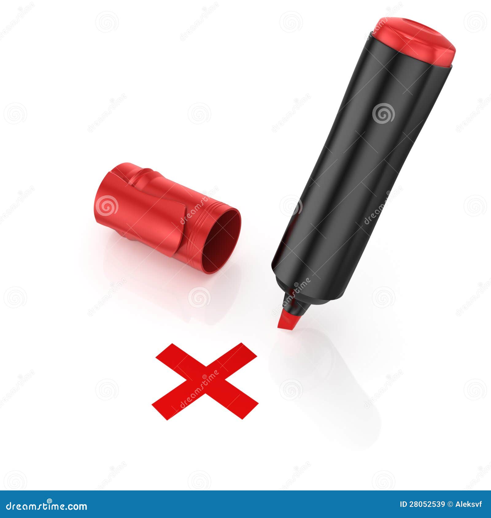 Red highlighter stock illustration. Illustration of mark - 28052539