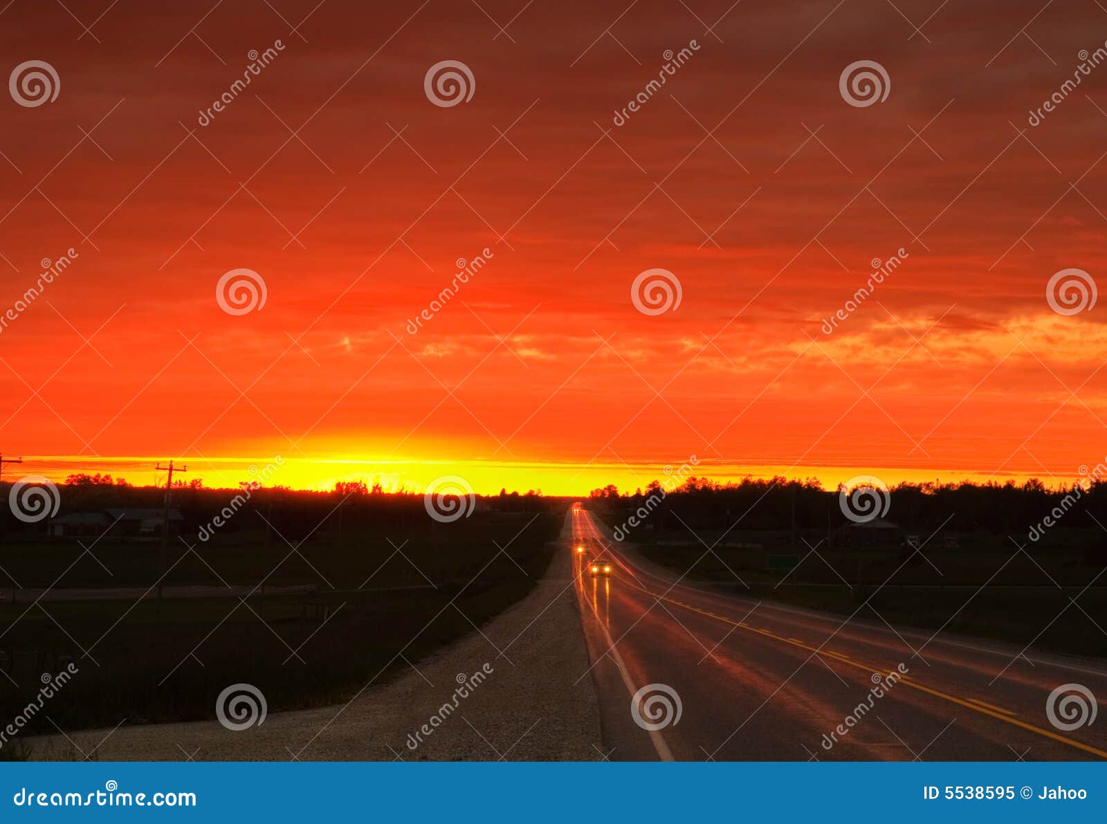 Red highway stock image. Image of travel, colored, sundown - 5538595