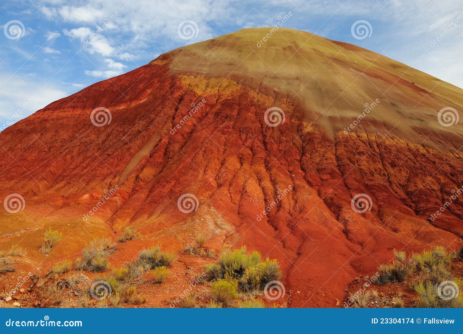 Red hill and desert plants stock photo. Image of fossil - 23304174