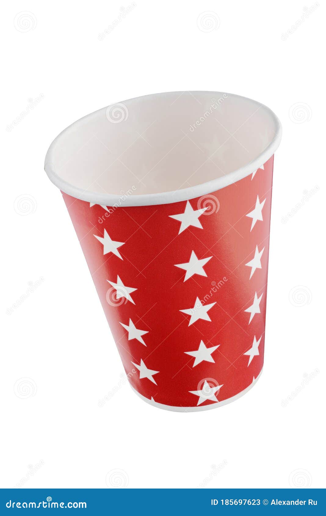 Red Holiday Paper Cups with a Pattern of Stars. + Clipping Path Stock ...