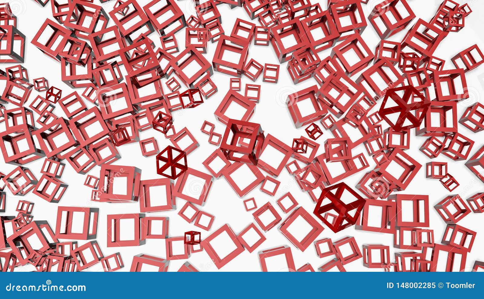 3D Hollow Cubes On Blue Royalty-Free Stock Image | CartoonDealer.com ...