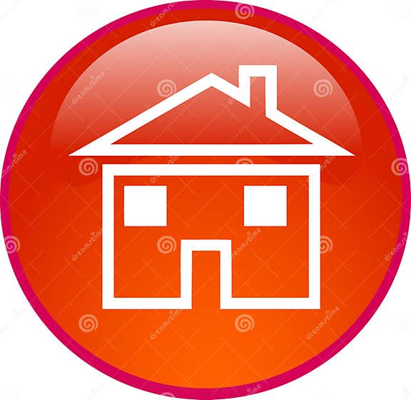Red home button stock vector. Illustration of shopping - 10058748