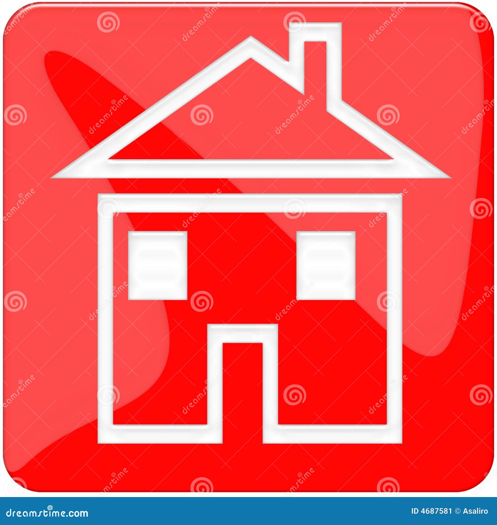 Red Home button stock illustration. Illustration of rents - 4687581