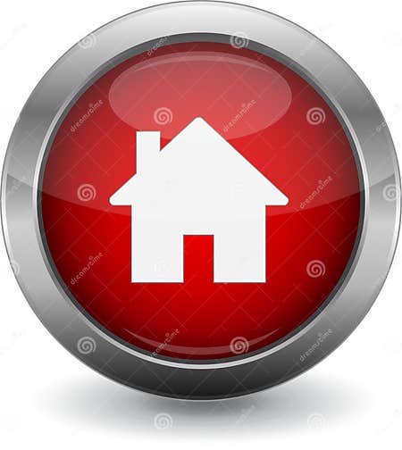Red Home button for web stock illustration. Illustration of button ...