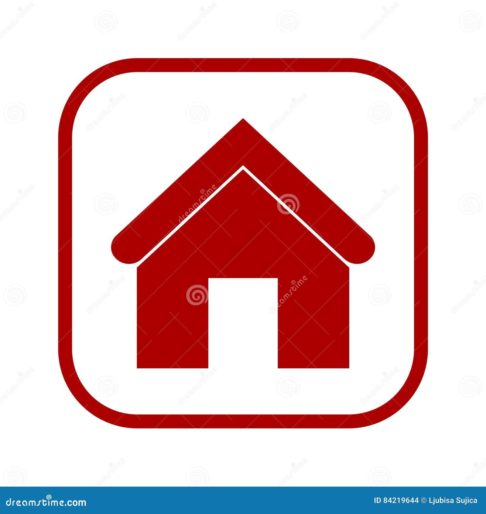 Red Home icon stock vector. Illustration of modern, button - 84219644