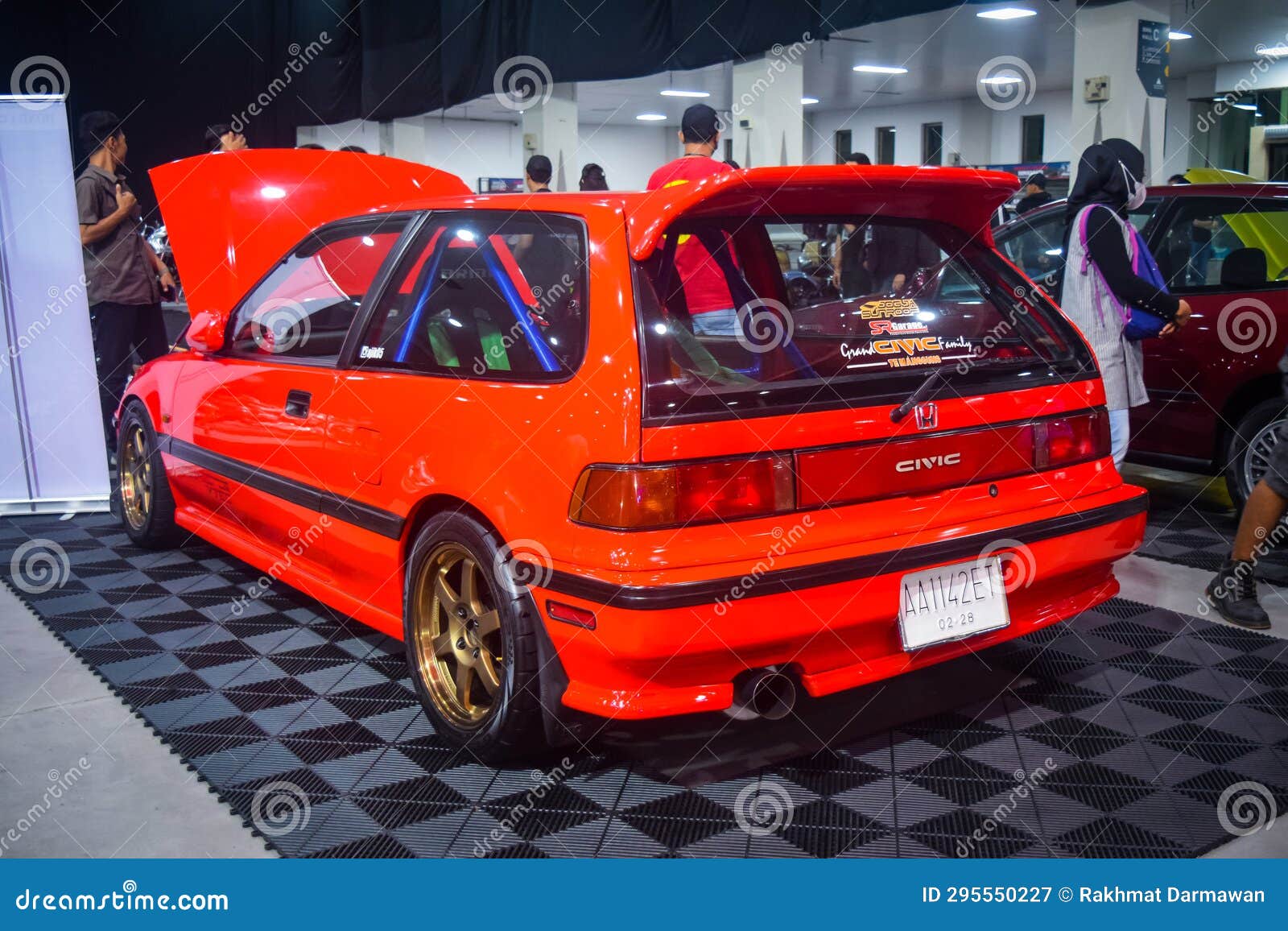 Red Honda Civic Si EF Hatchback in Indonesian Custom Show Editorial ...