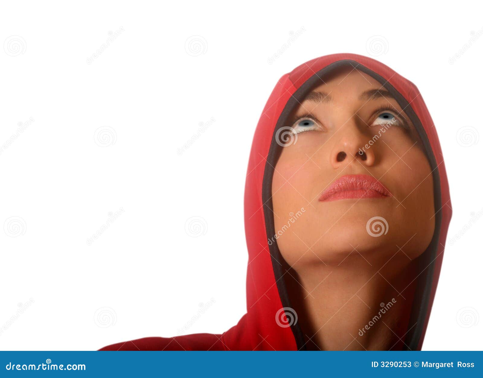 Red Hooded Woman stock image. Image of caucasian, female - 3290253