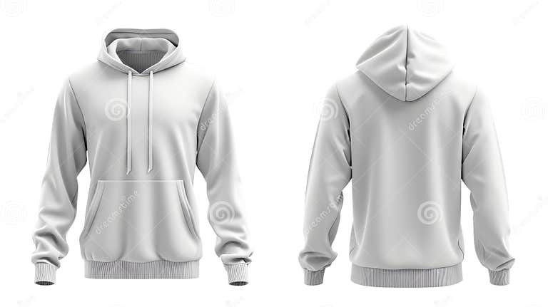 Red Hoodie Front And Back View On A White Background Stock Illustration Illustration Of