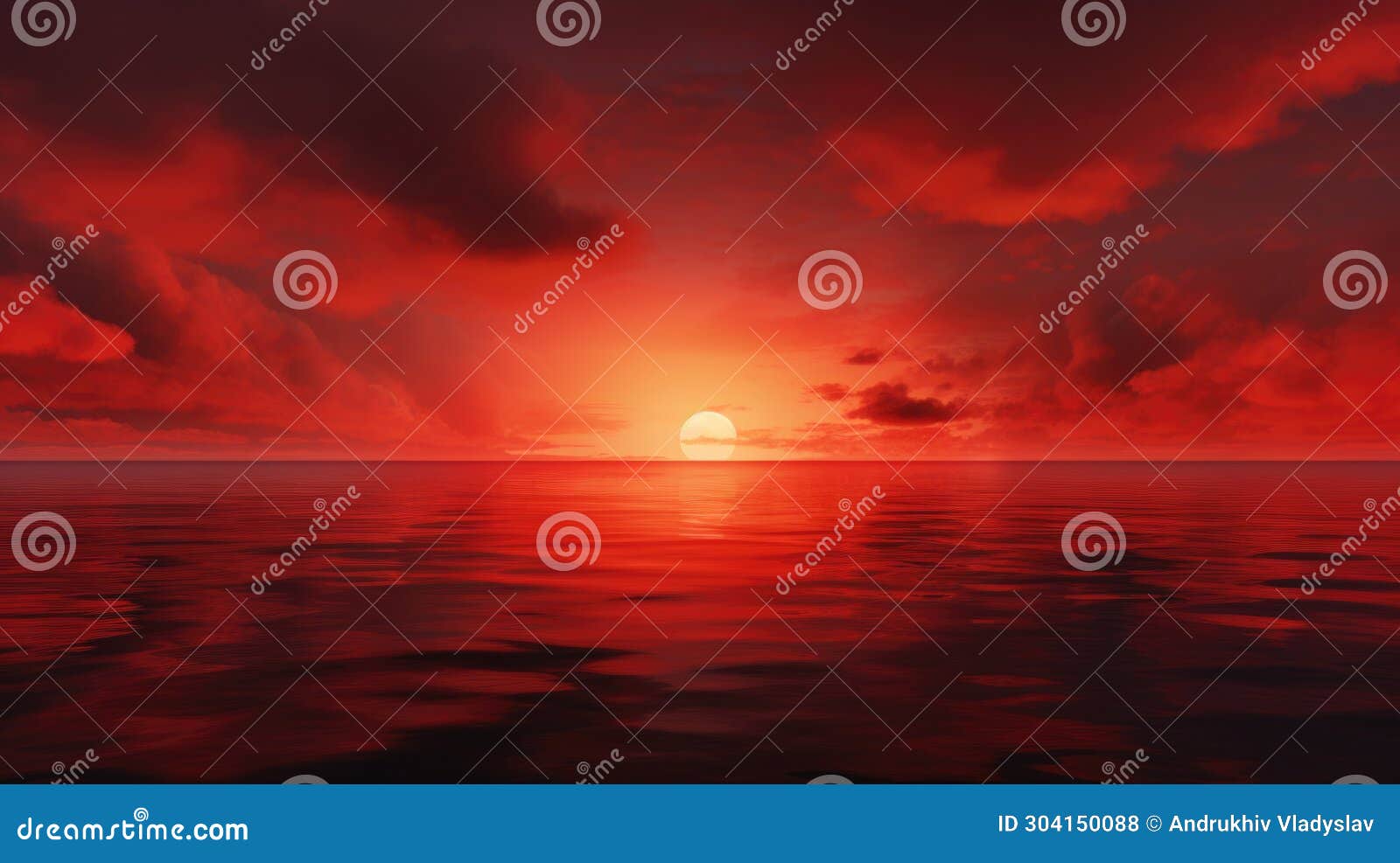 Red Horizon Line, Abstract Illustration Stock Illustration ...