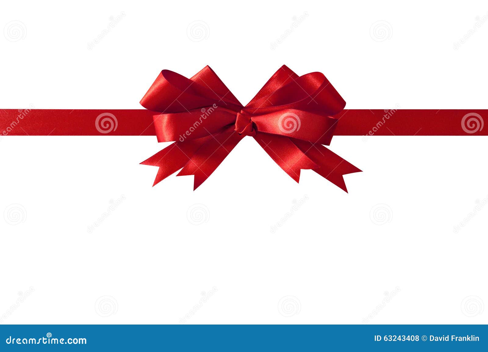 Red Horizontal Gift Ribbon Bow Stock Photo - Image of isolated ...