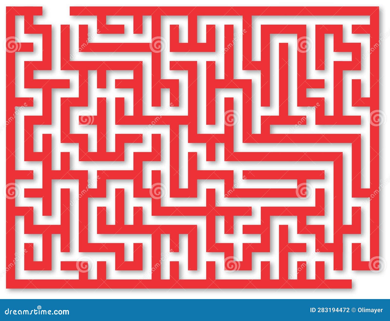 Red Labyrinth Maze in Vector Illustration. EPS Format Available. Stock ...