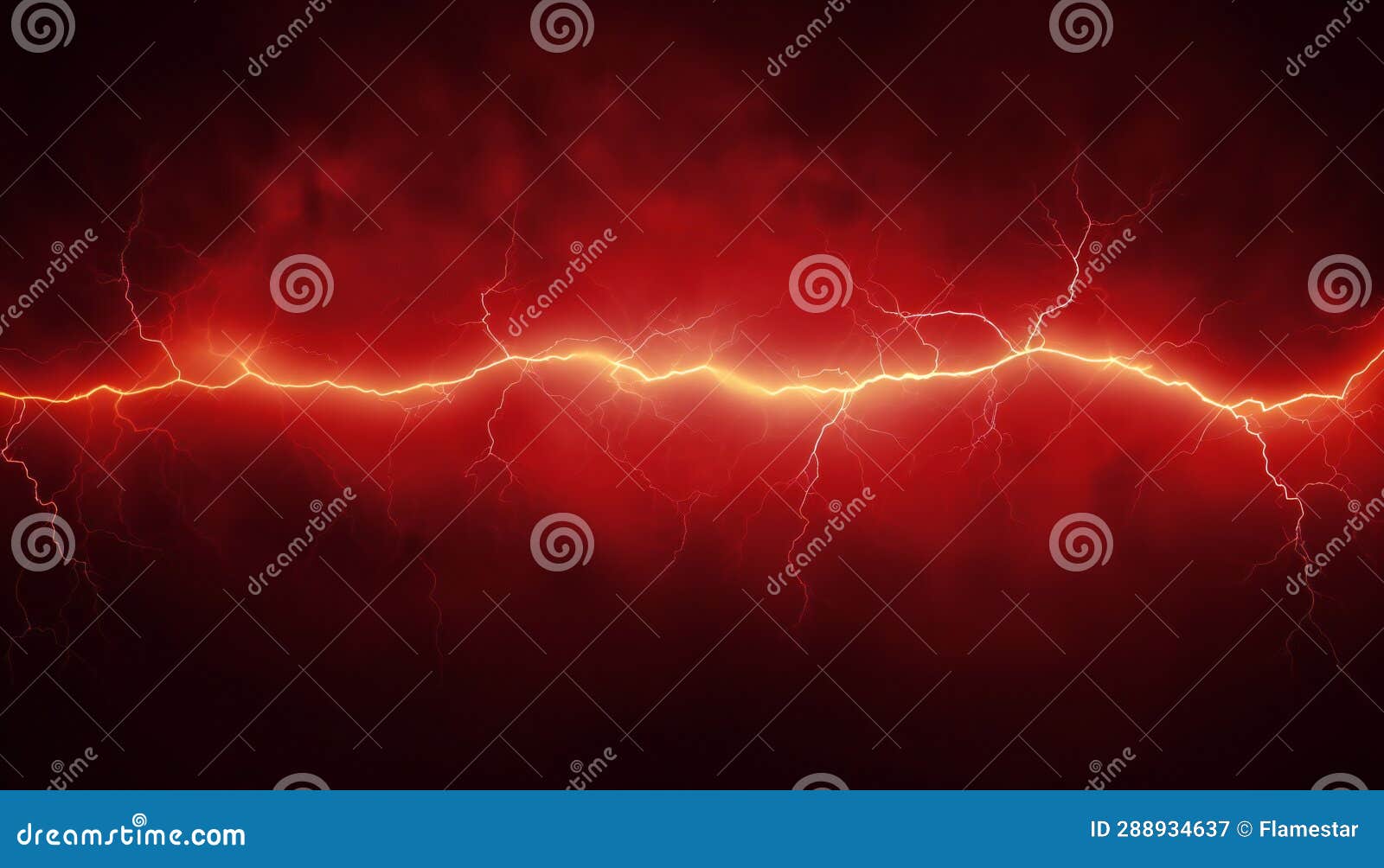 Red Horizontal Lightning in the Sky Stock Illustration - Illustration ...