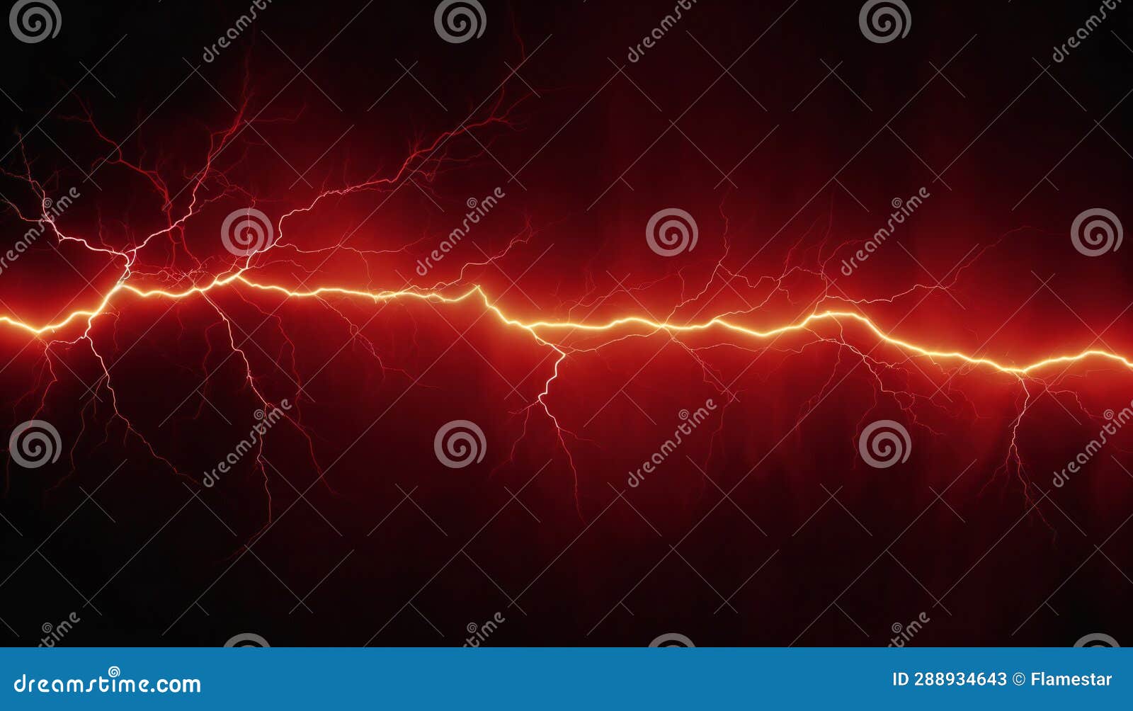 Red Horizontal Lightning in the Sky Stock Illustration - Illustration ...