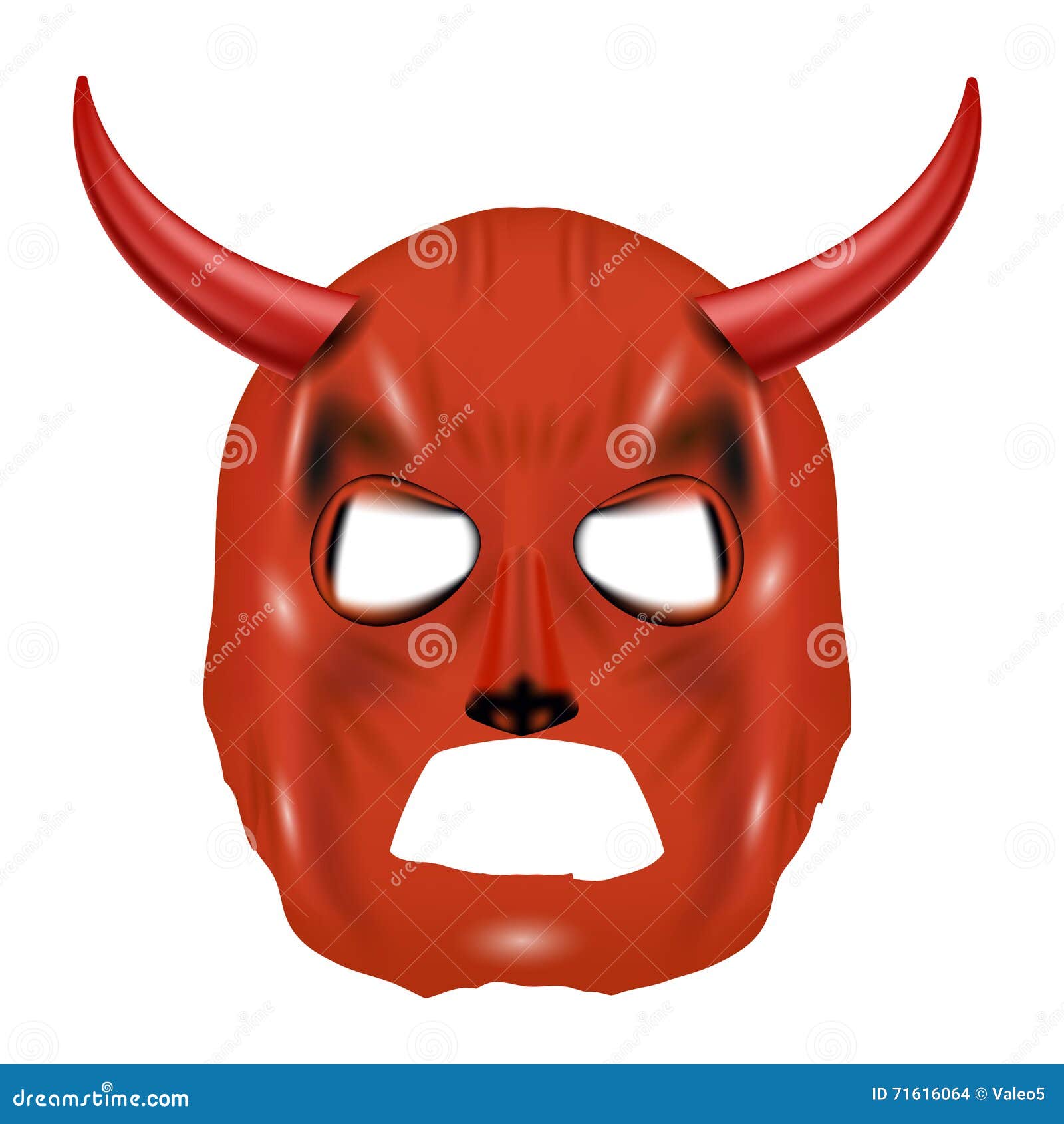 Red Horn Mask on White stock vector. Illustration of bright - 71616064