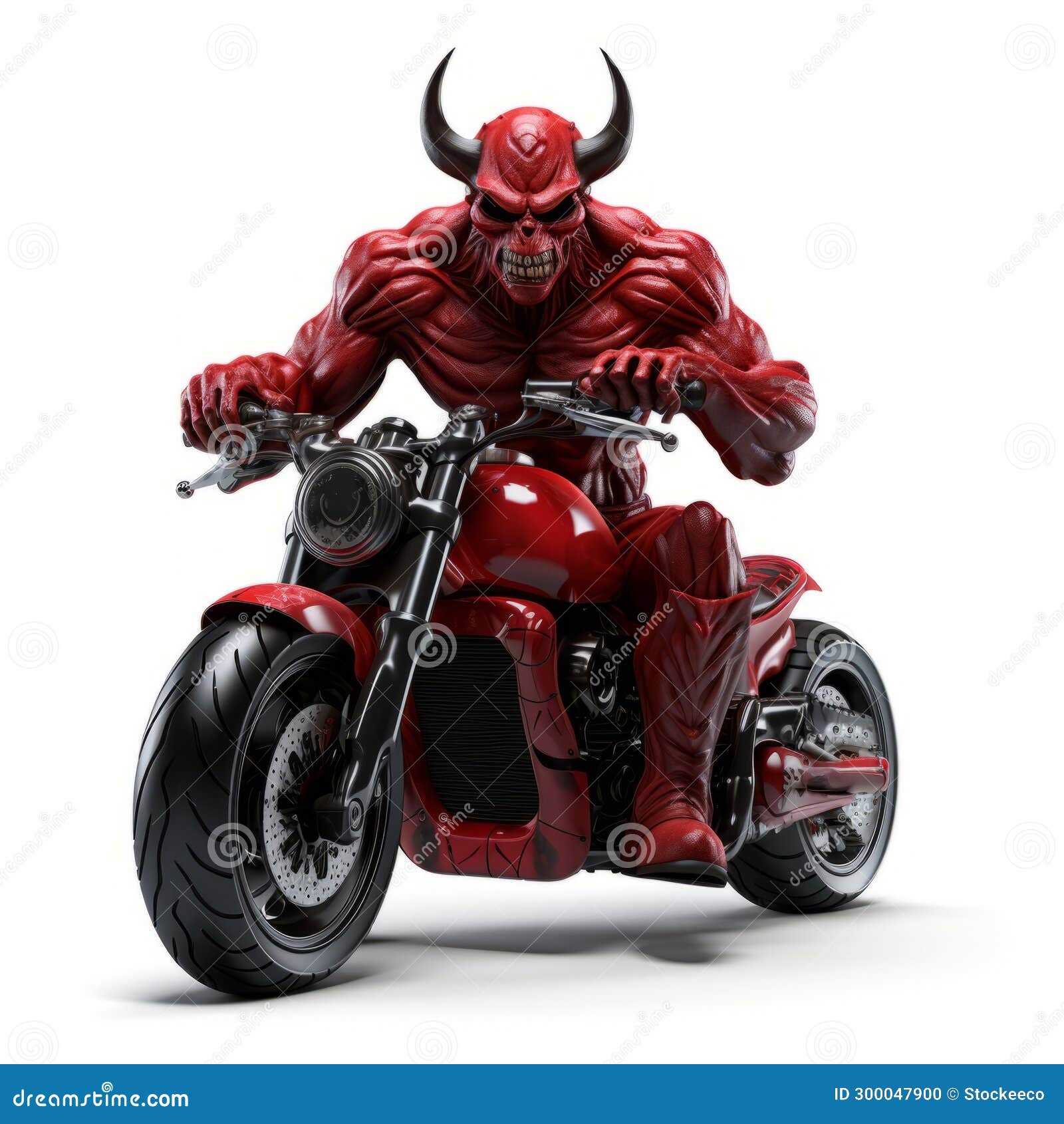 Red Horned Devil Motorcycle: a Techno Shamanistic Masterpiece Stock ...