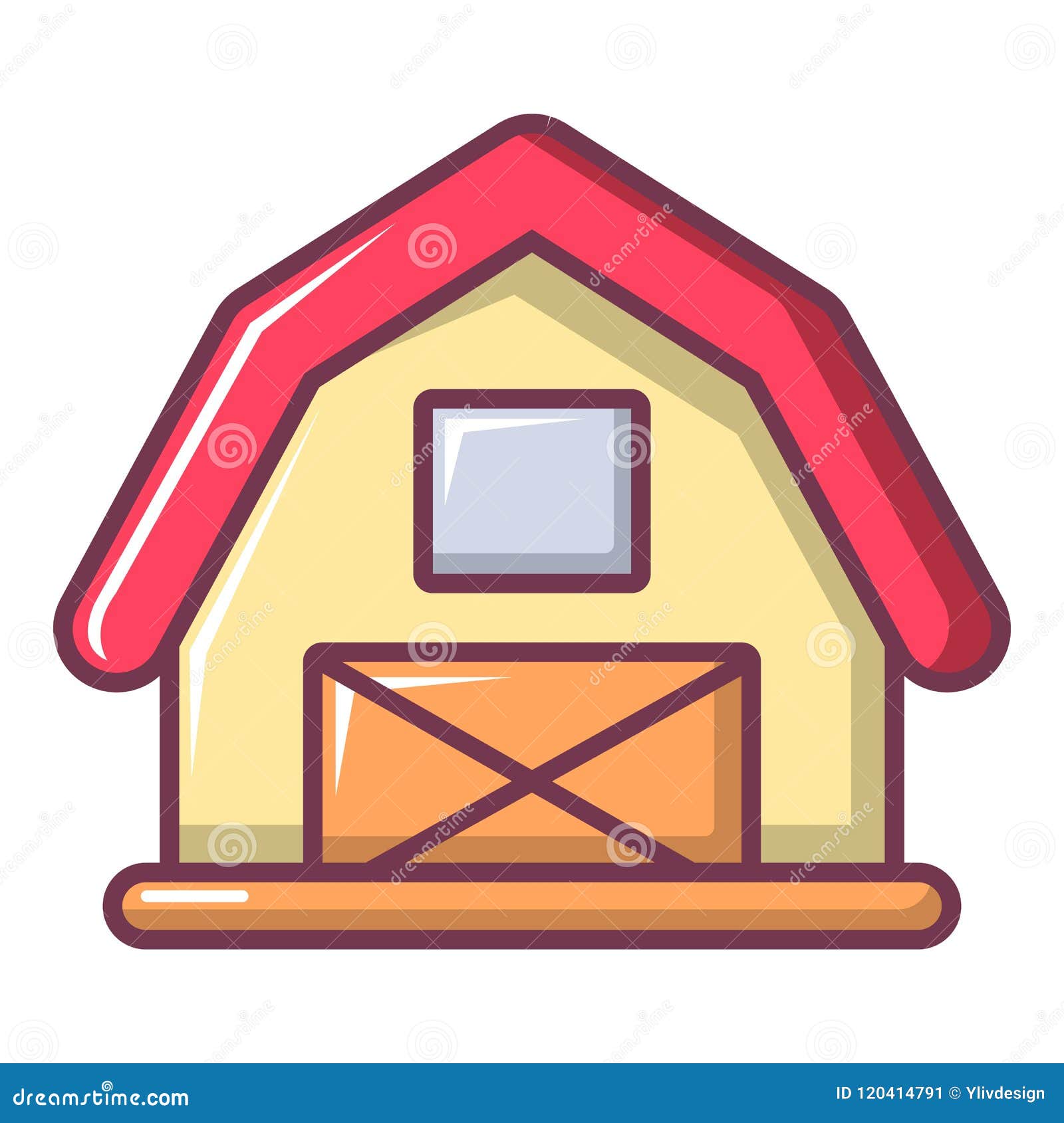 Red Horse Barn Icon, Cartoon Style Stock Vector - Illustration of ...