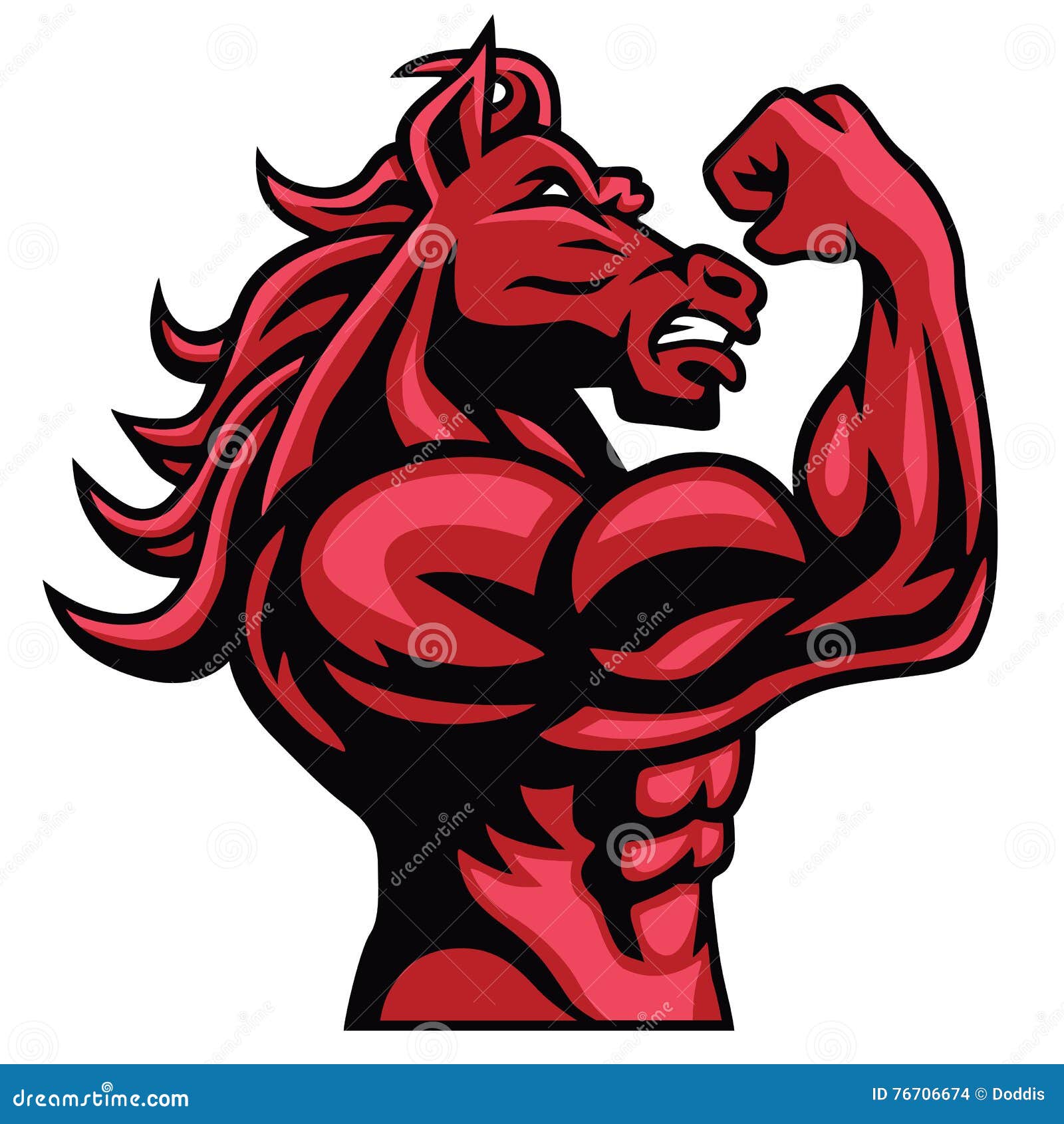 Man Bodybuilder Mascot Vector Illustration | CartoonDealer.com #56922818