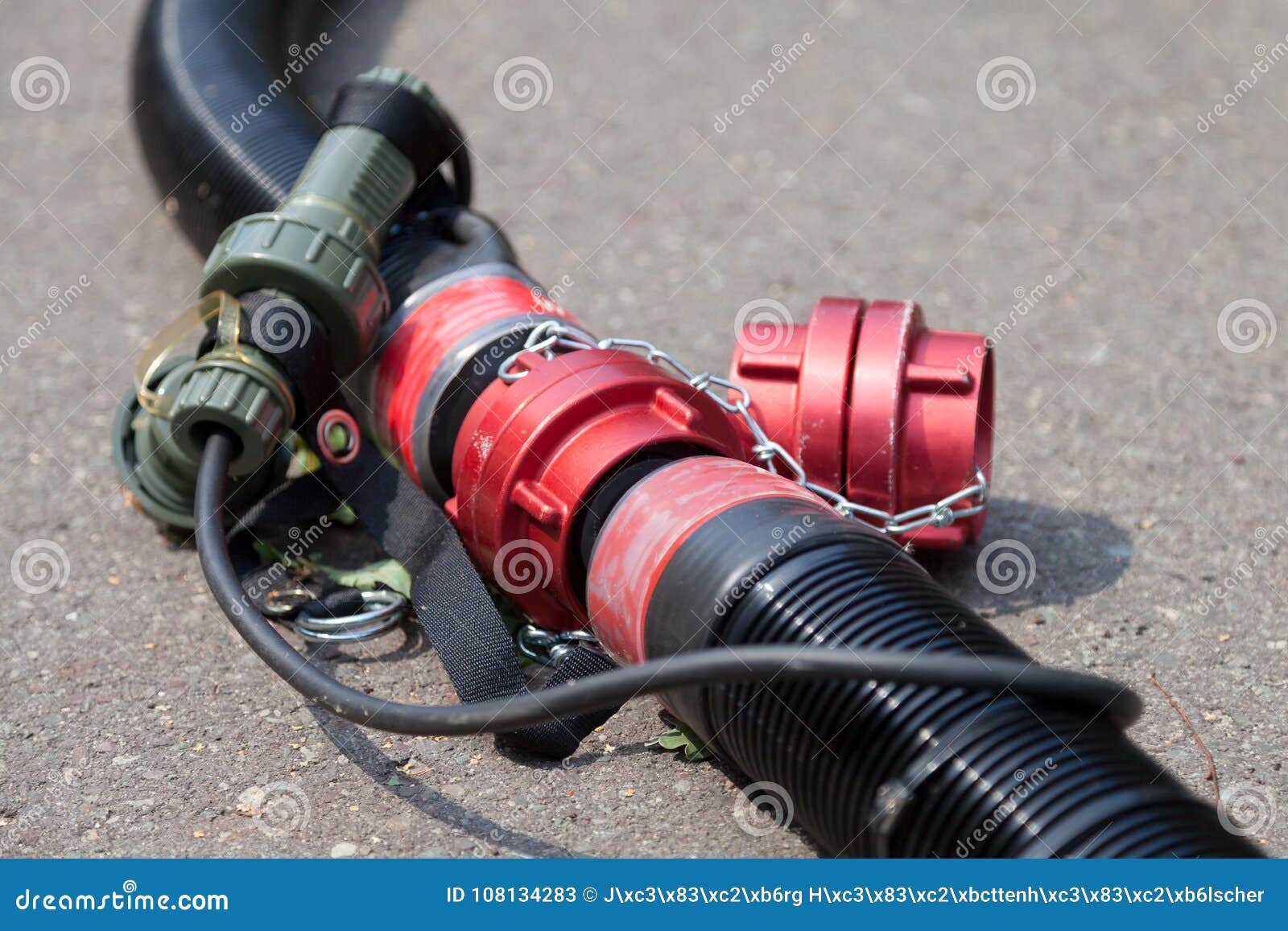 Red hose coupling stock image. Image of industry, prevention - 108134283