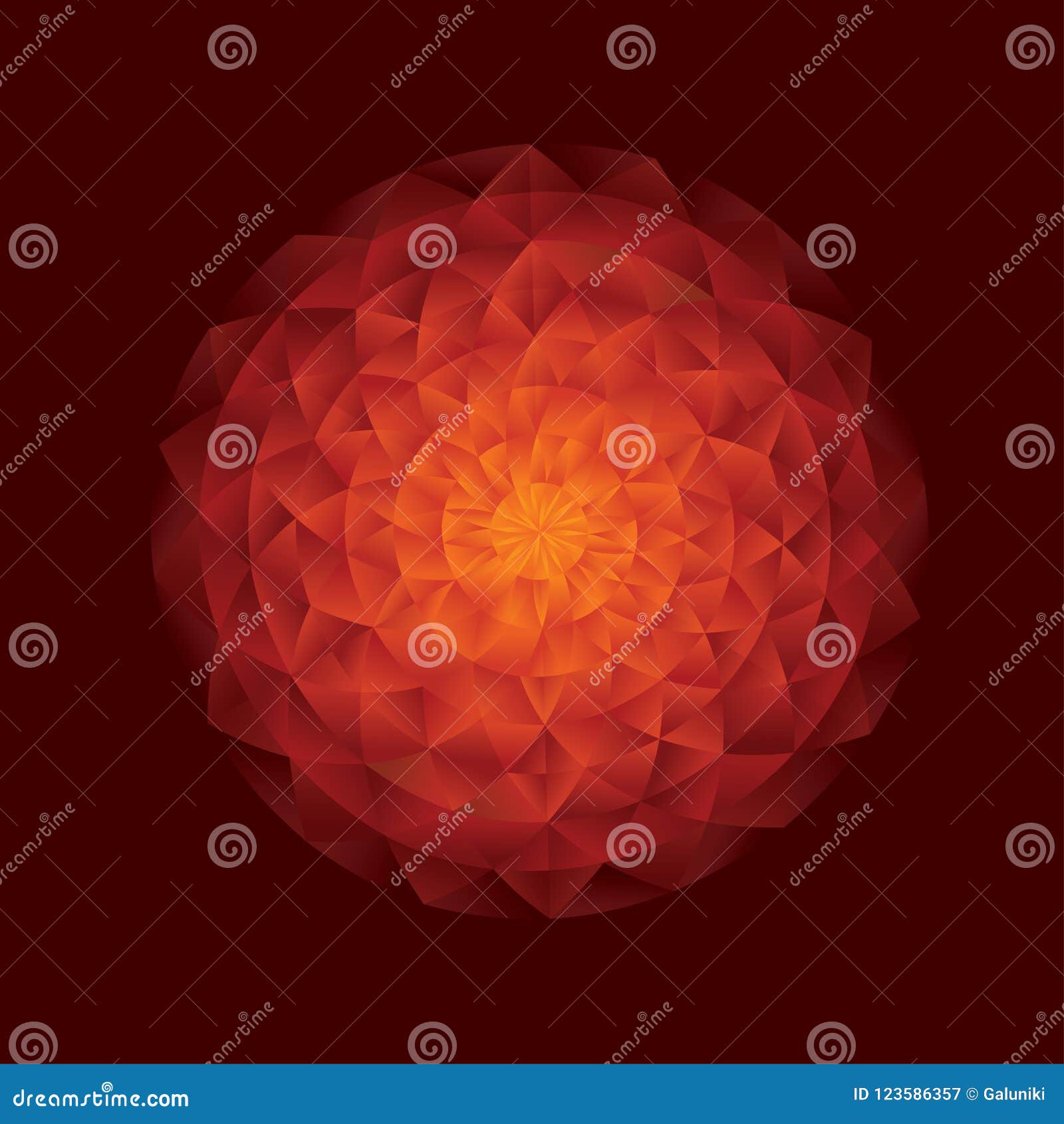 Red Hot Abstract Sun Mandala Geometric Pattern Stock Vector ...