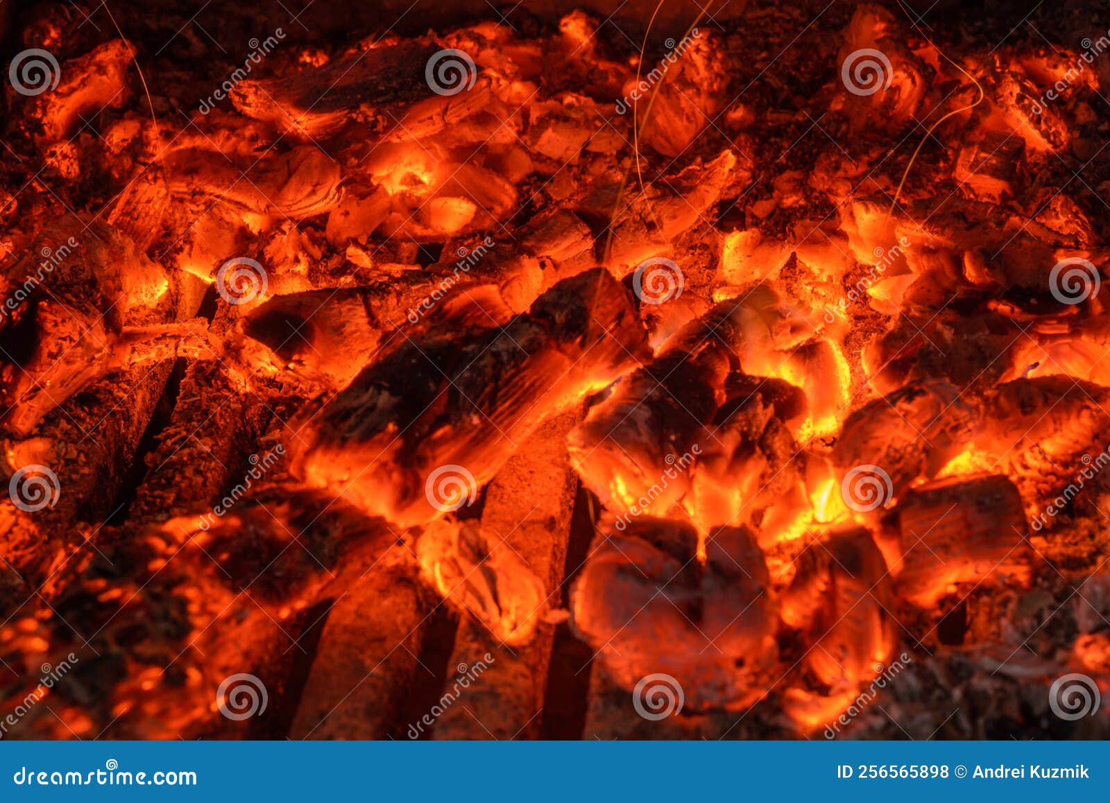 Red Hot Burning Coals in Fireplace Texture or Background Stock Photo ...