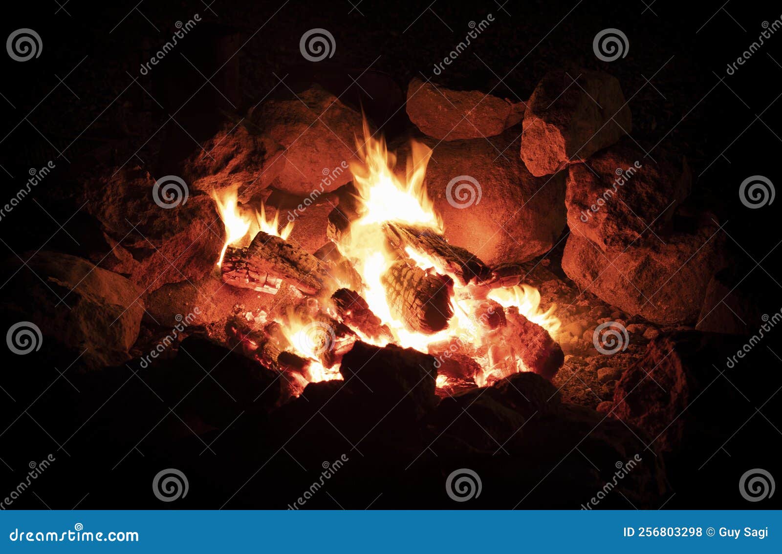 Red hot campfire stock photo. Image of backpacking, orange - 256803298