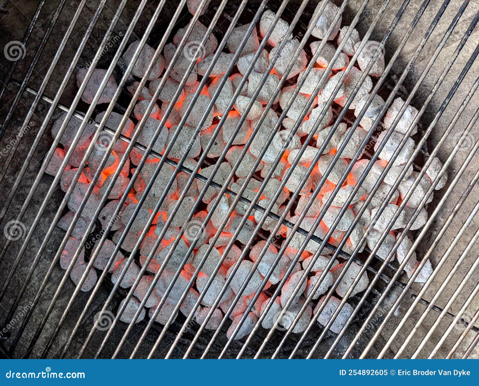 Red Hot Charcoal Coals Burning with Flames Inside Grill Stock Image ...
