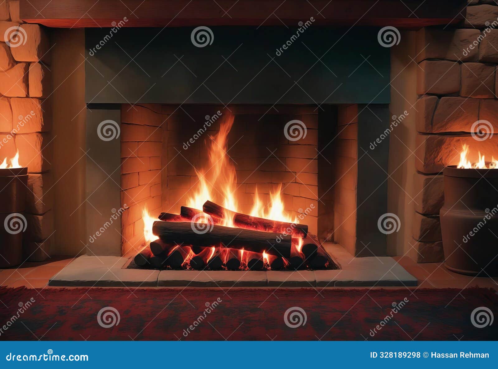 Red-hot Charcoal Embers Smoldering in a Fireplace Stock Illustration ...