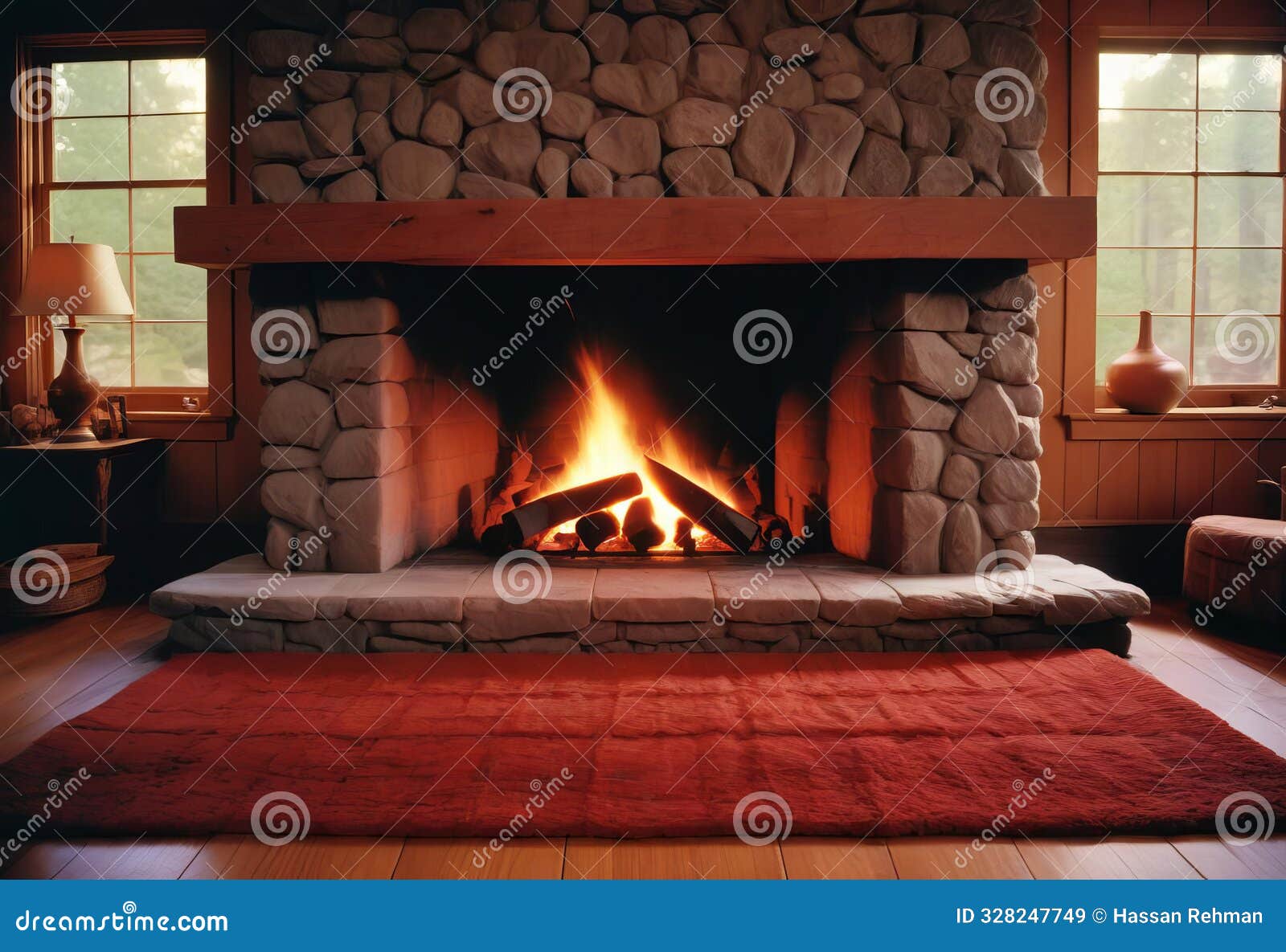 Red-hot Charcoal Embers Smoldering in a Fireplace Stock Illustration ...