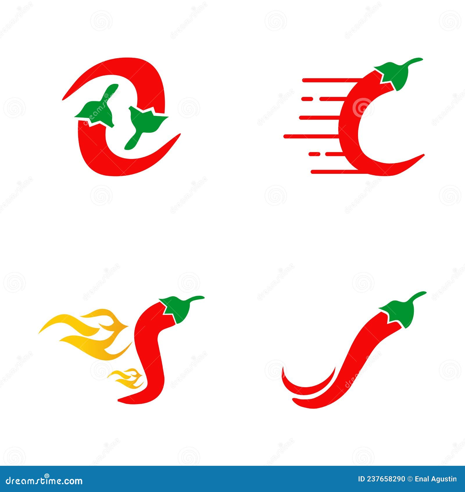 Red Hot Chili Logo Set Design Stock Vector - Illustration of delicious ...