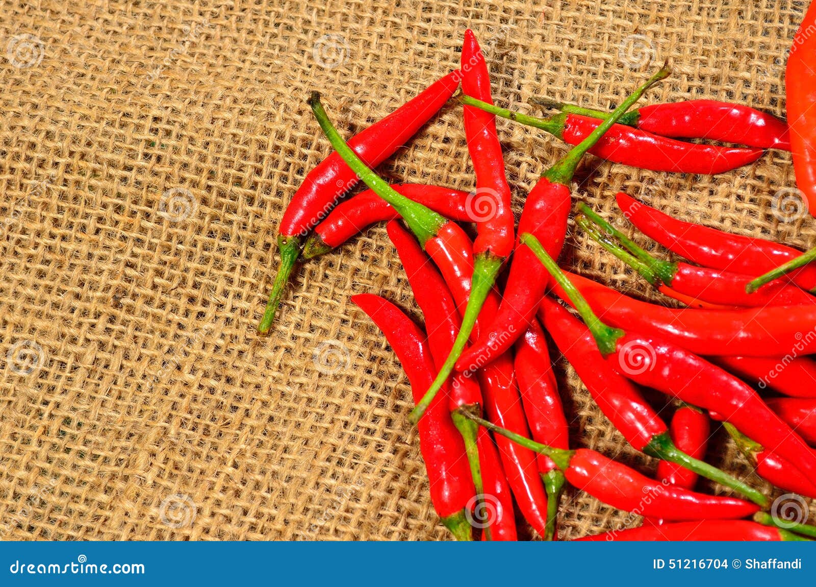 Red Hot Chili Pepper on the Jute Gunny Bag Stock Photo - Image of ...