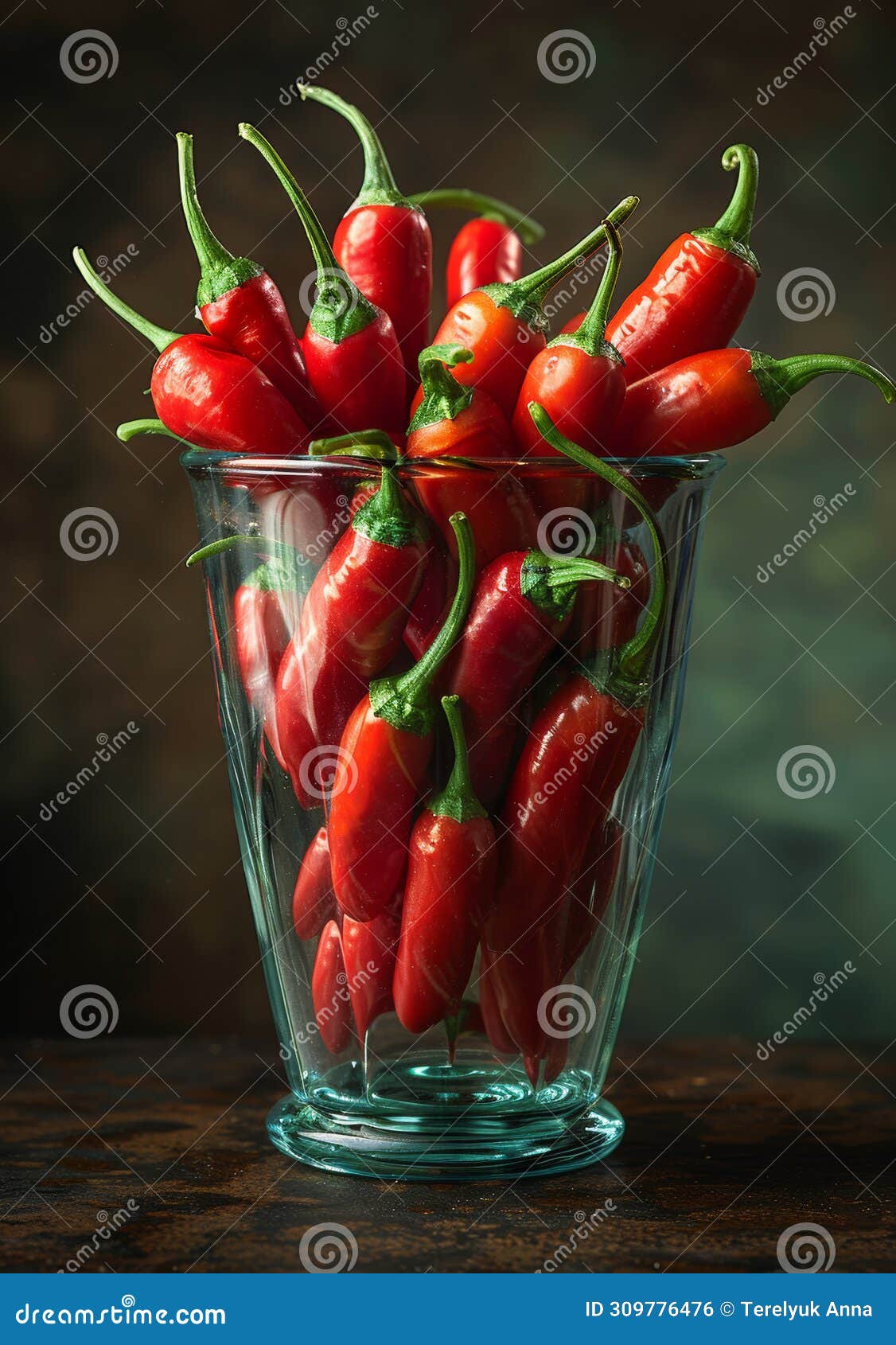 Red Hot Chili Peppers in Glass Vase Stock Photo - Image of mexican ...