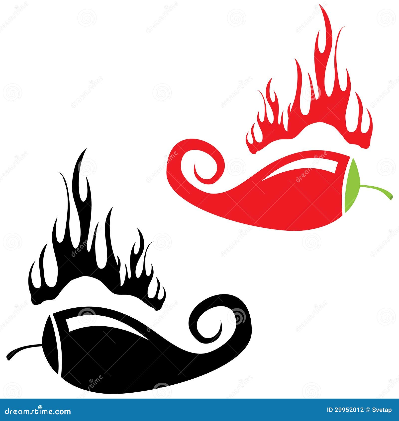 Red Hot Chili Peppers on White Background. Vector Illustration Stock ...