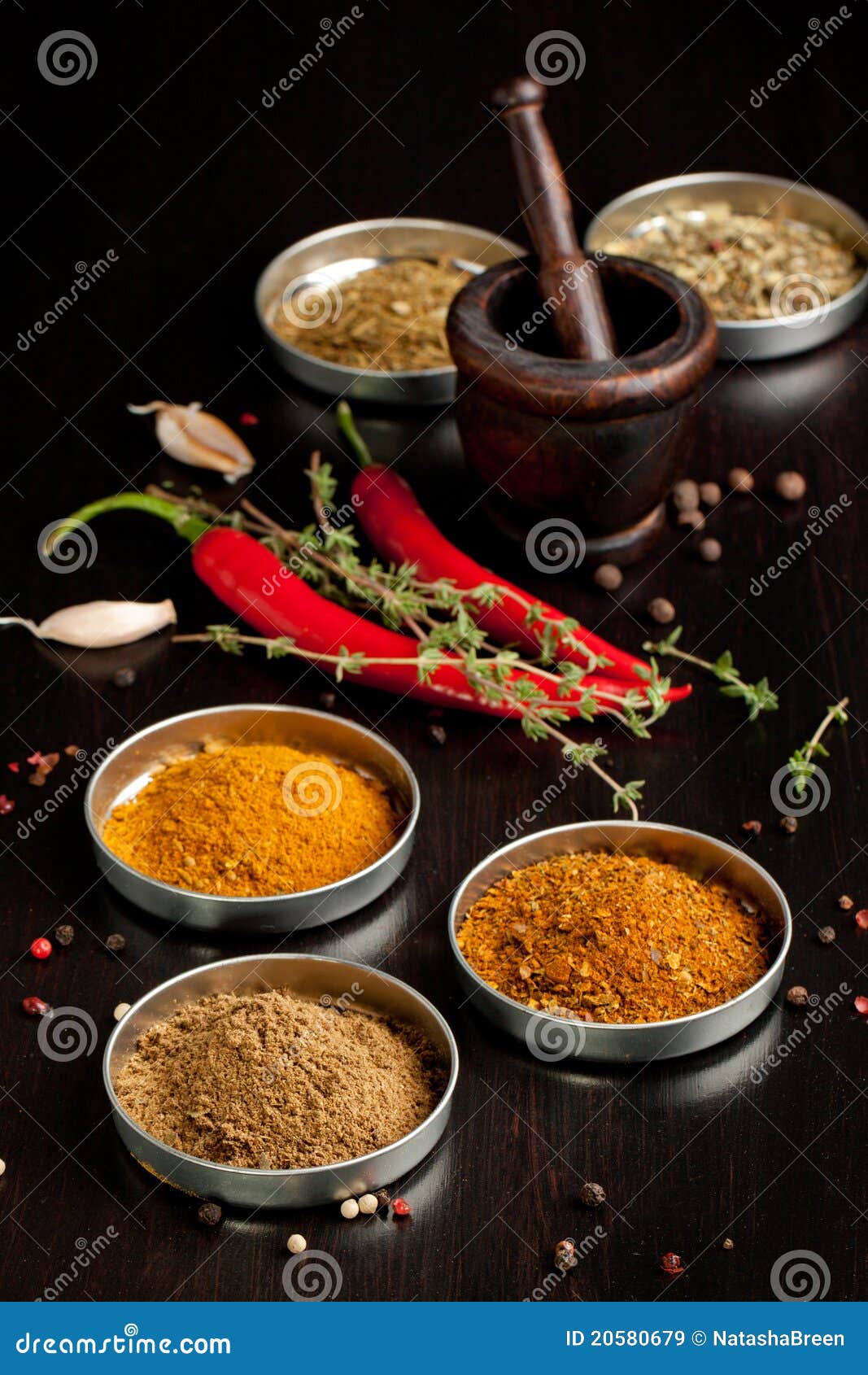 Red Hot Chili Peppers and Spices Stock Image - Image of fruit, herbal ...