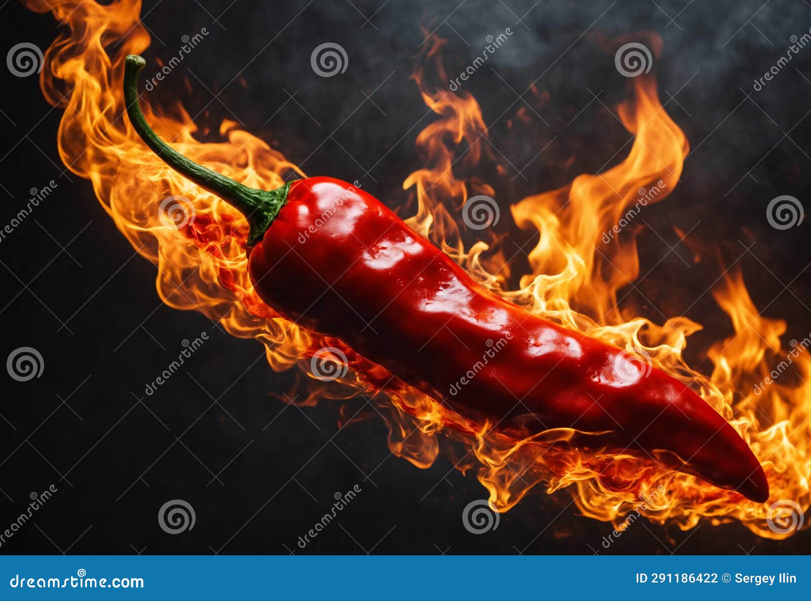 Red Hot Chilli Peppers on Fire Burning. Generative AI Stock ...