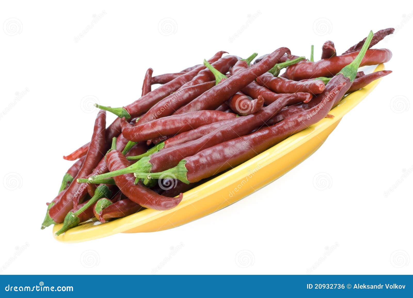 Red Hot Chilli Peppers on Plate Stock Photo - Image of plate, capsicum ...