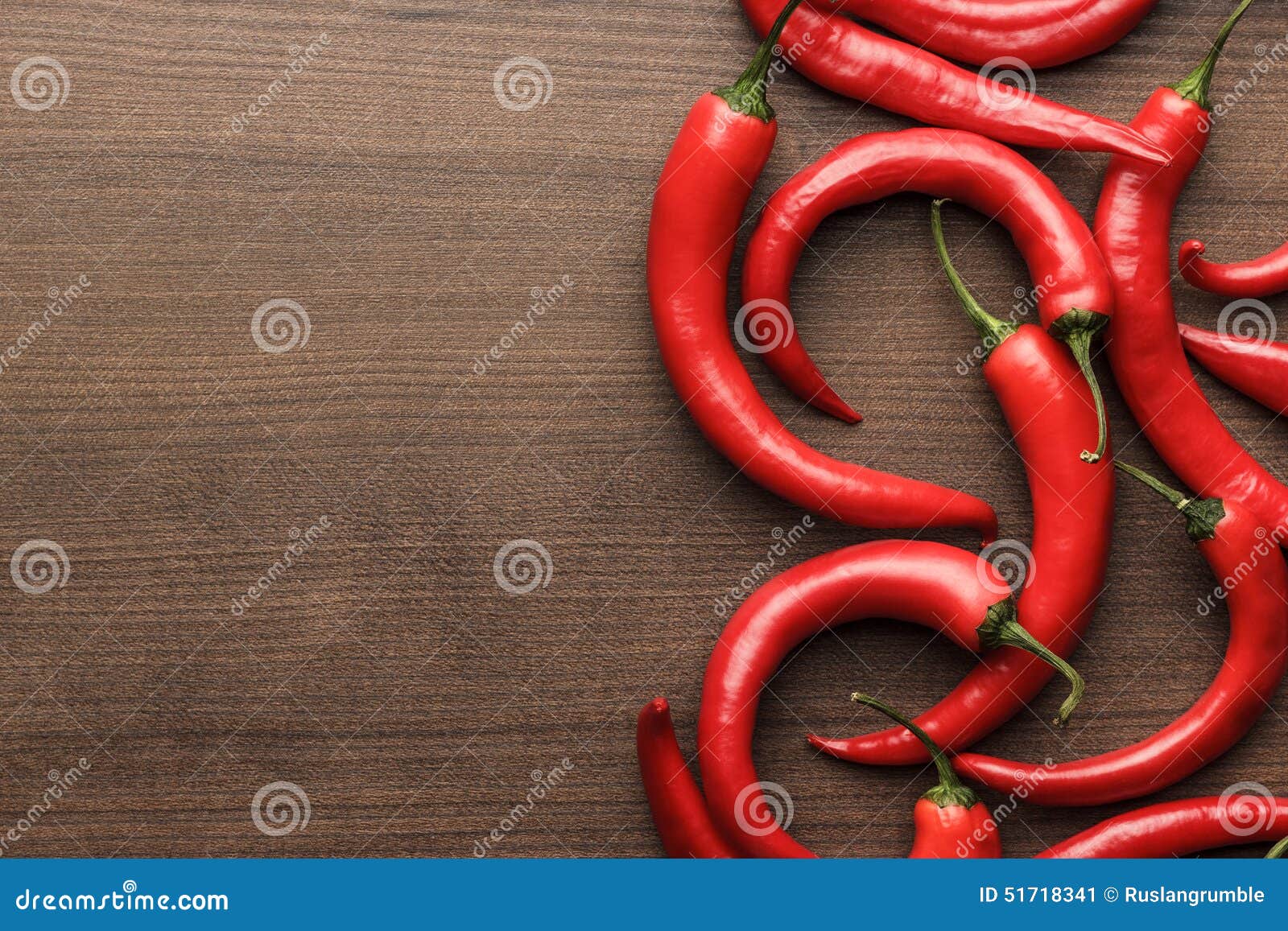 Red Hot Chilli Peppers on Wooden Table Stock Image - Image of cuisine ...