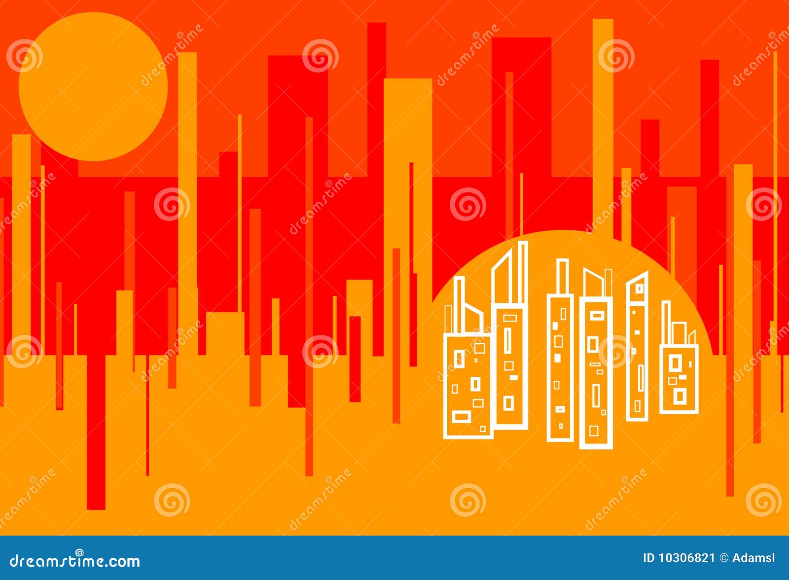 Red Hot Cityscape Abstract Background Stock Vector - Illustration of ...