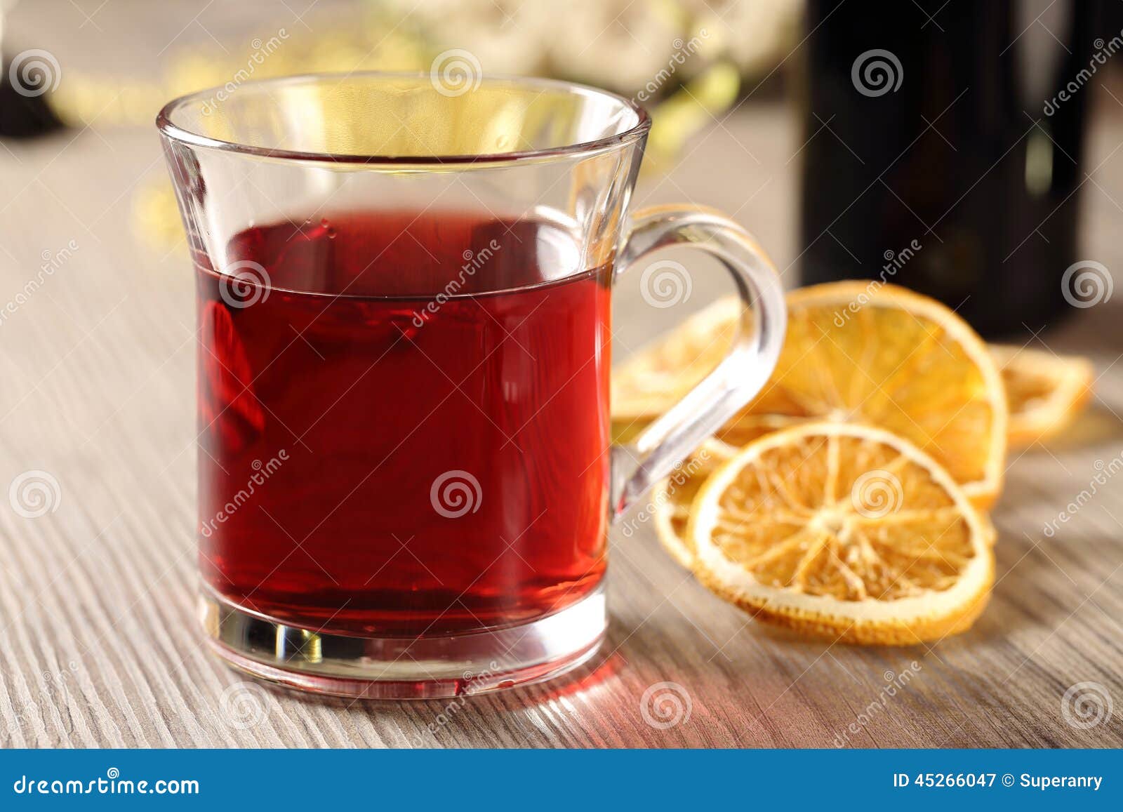 Red Hot Drink and Orange Sliced Stock Image - Image of alcohol, wine ...