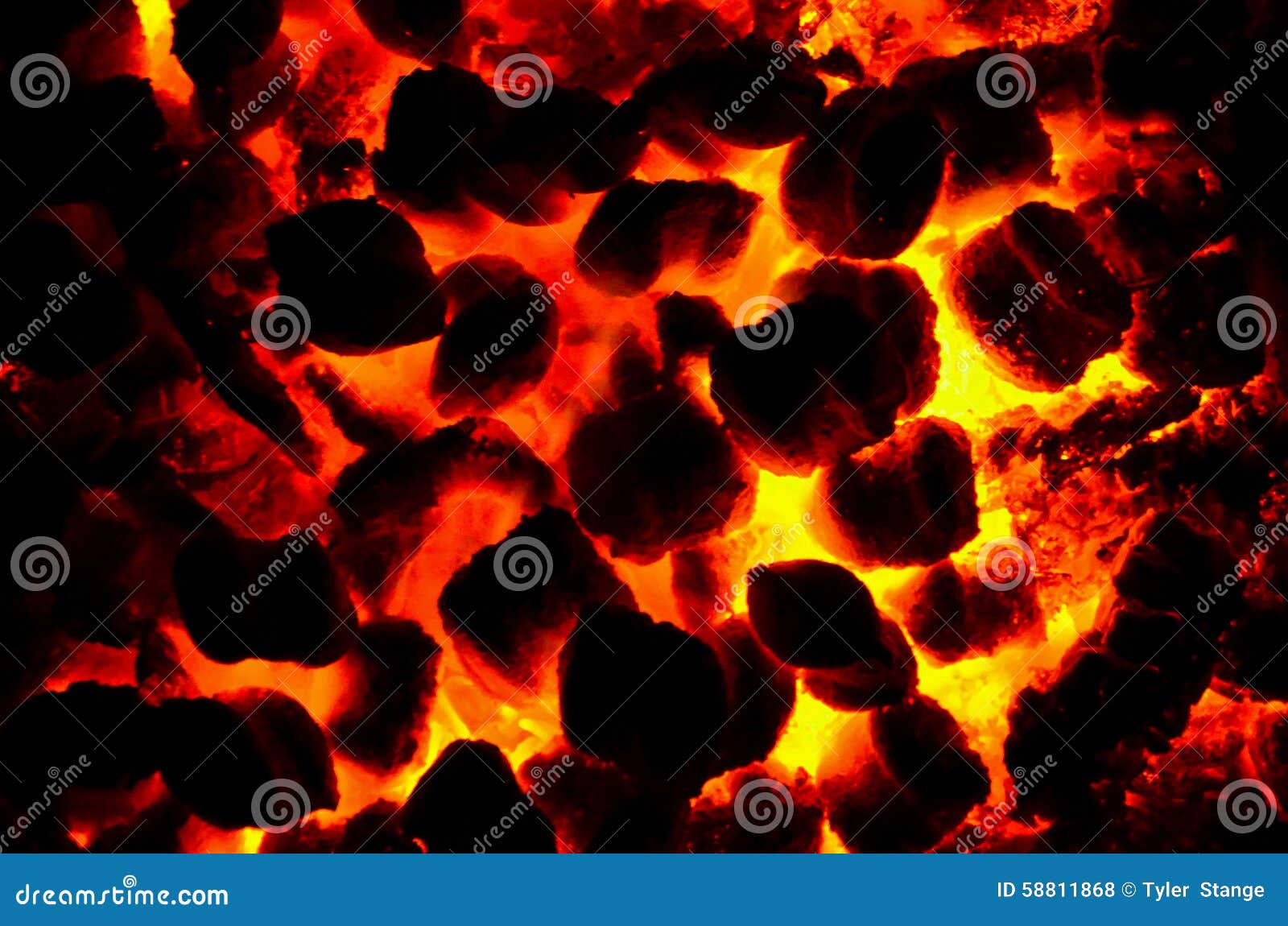 Red Hot Embers from a Fire stock photo. Image of turned - 58811868