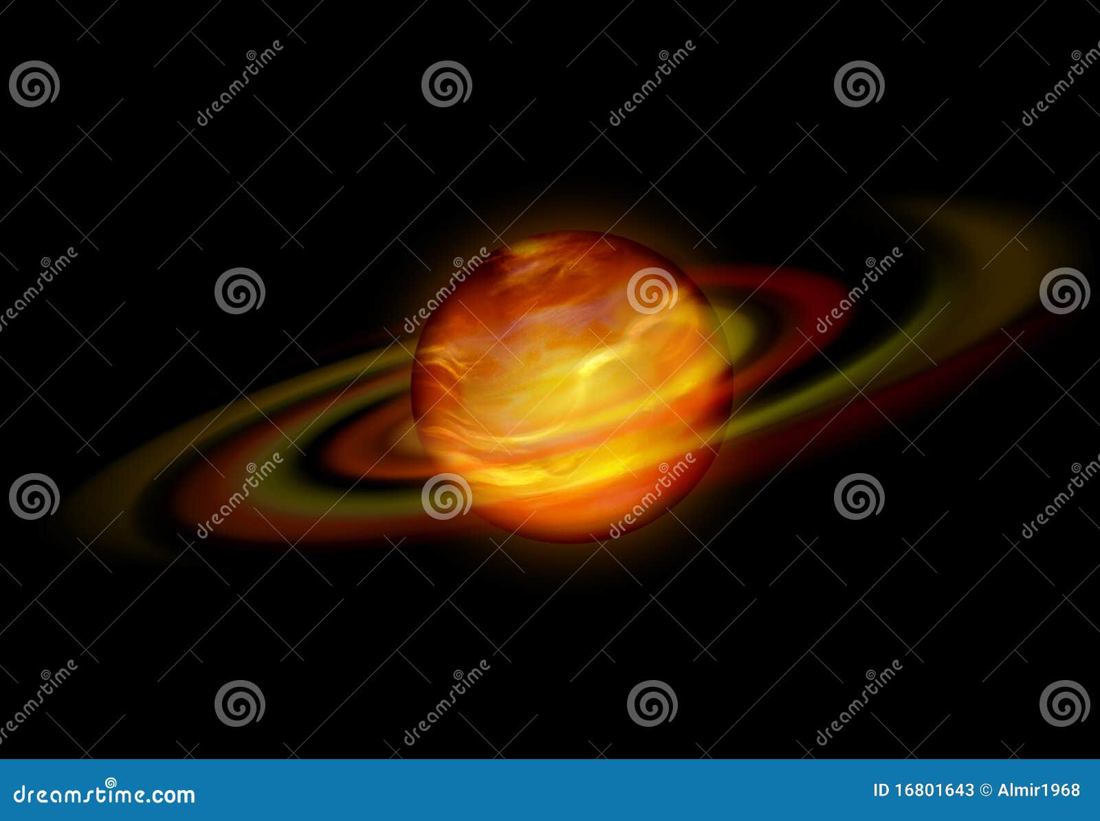 Red hot glowing planet stock illustration. Illustration of design ...