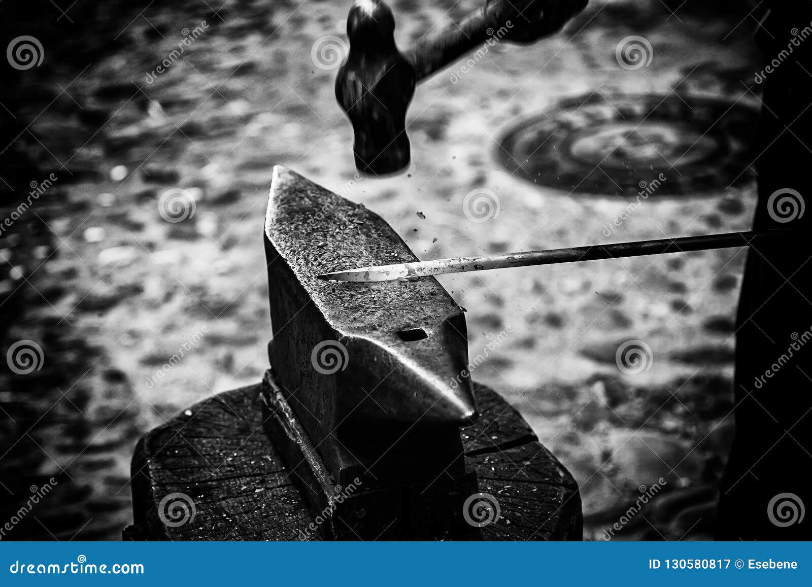 Red hot iron in a forge stock image. Image of occupation - 130580817