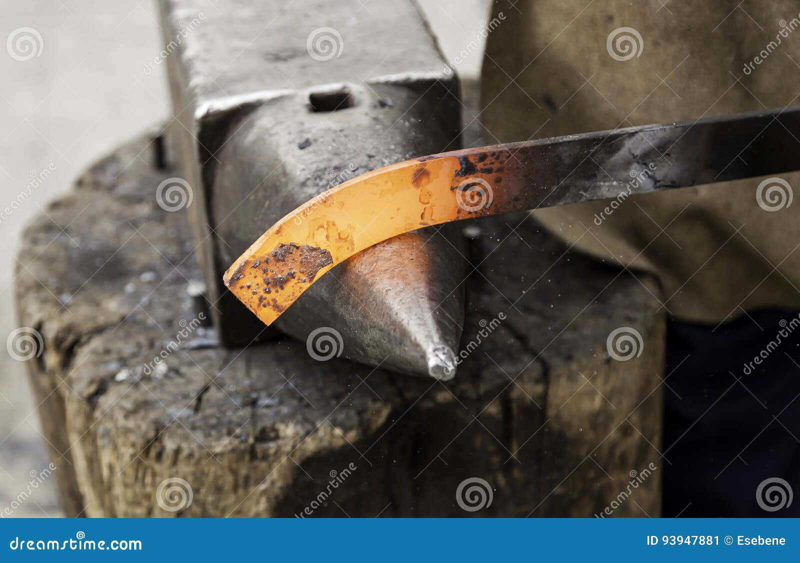 Red hot iron in a forge stock image. Image of manufacturing - 93947881