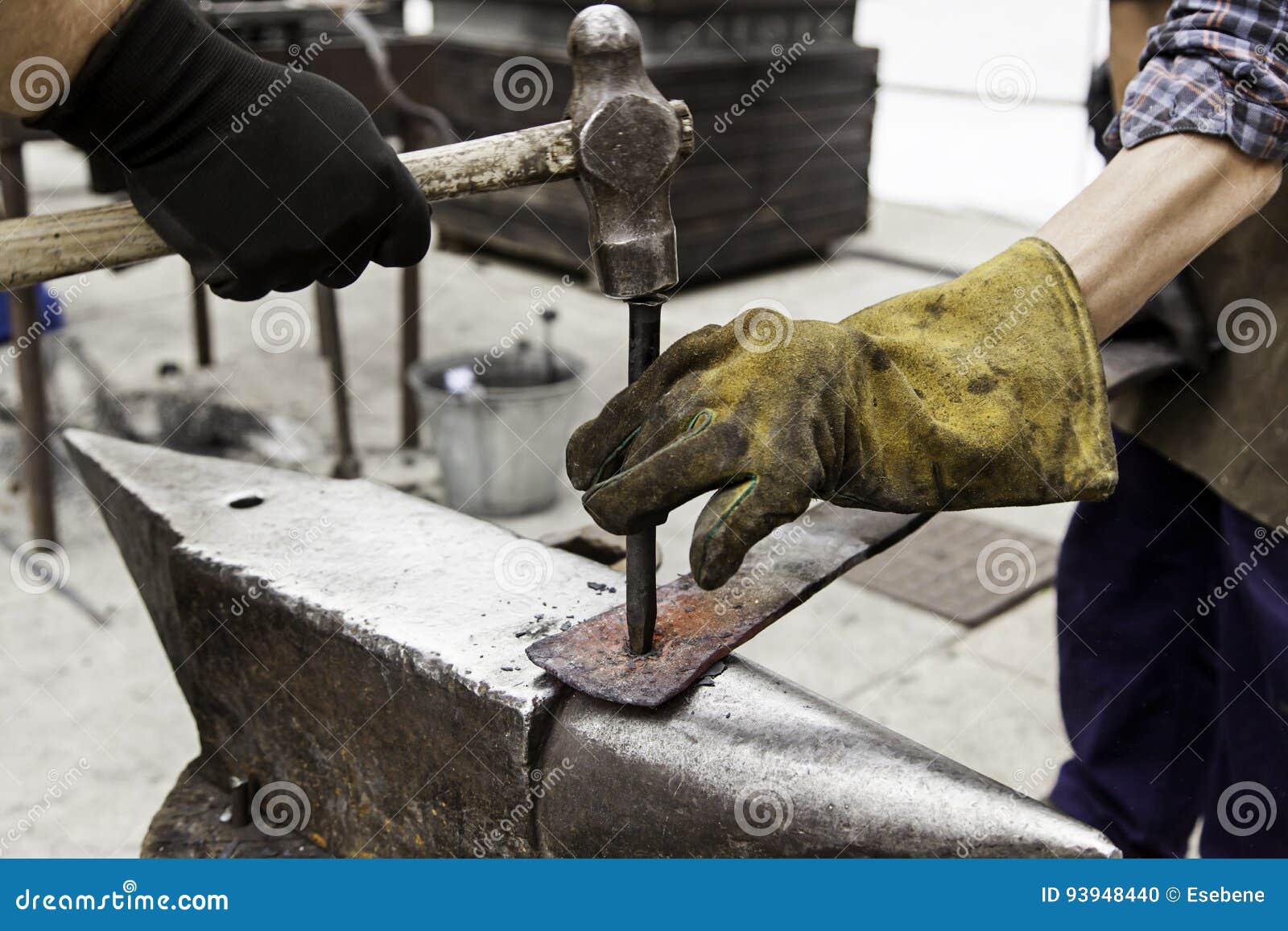 Red hot iron in a forge stock photo. Image of glowing - 93948440