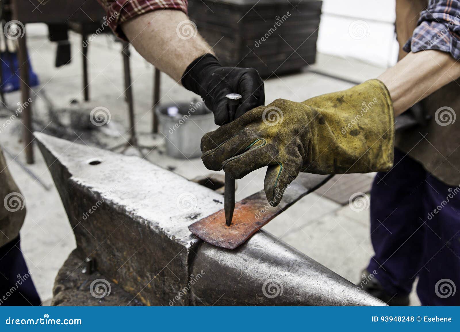 Red hot iron in a forge stock photo. Image of blacksmith - 93948248